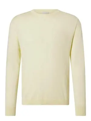 ALLUDE Virgin Wool Crewneck Sweater - Yellow