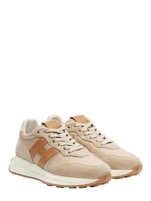 Hogan H641 Leather And Suede Sneakers - Beige