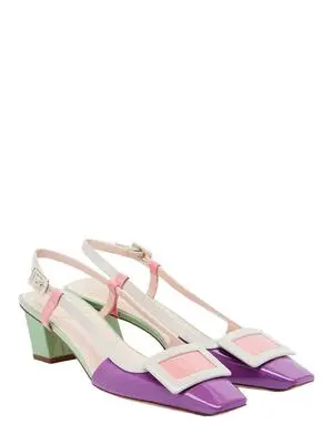 ROGER VIVIER Belle Vivier Patent Leather Slingback Pumps - Multicoloured