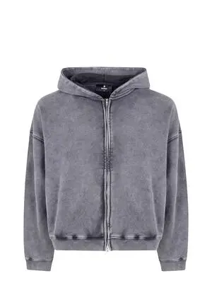 REPRESENT Boxy Oversized Zip-through Hoodie - Gray