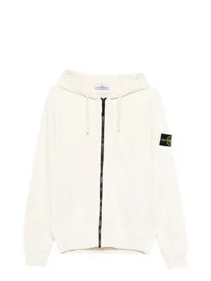 Stone Island Hooded Full-zip Sweatshirt - White