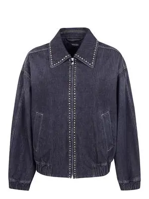 Versace Studded Denim Blouson - Black