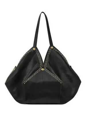 Versace Large Lamb Leather Shoulder Bag - Black