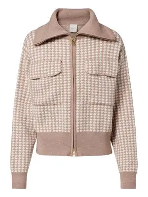 Varley Houndstooth Jacquard Jacket - Beige