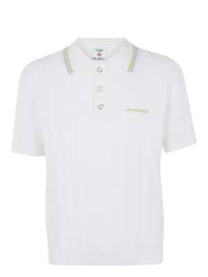 Casablanca Tennis Boucle" Polo Shirt - White