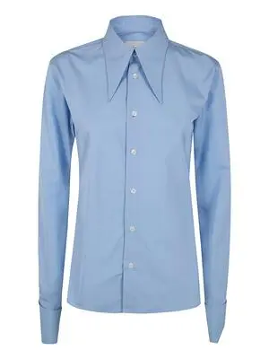 Ami Long Sleeve Sharp Collar Shirt - Blue
