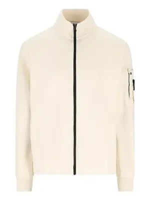 Stone Island Zip-up Cardigan - White