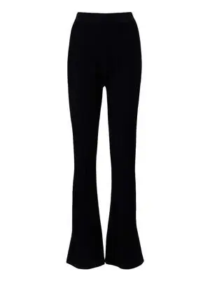 Max Mara Bello Ribbed-knit Flared Pants - Black