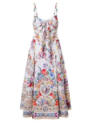 Camilla Floral Cotton-blend Midi Dress - Multicoloured