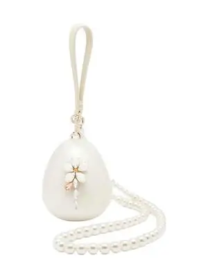 Simone Rocha Hare Pearl Egg Embellished Clutch - White