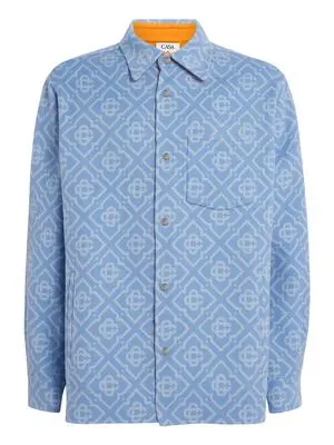 Casablanca Wool Monogram Overshirt - Blue