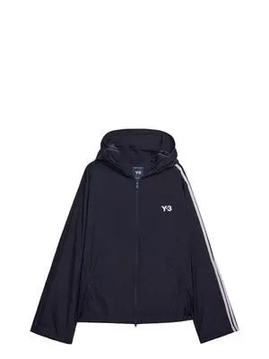 Y3 Logo Zipped Hoodie - Black
