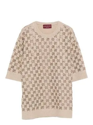 Gucci Gg Wool Crewneck Sweater - Beige