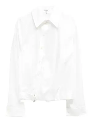 Loewe Draped Cotton Shirt - White