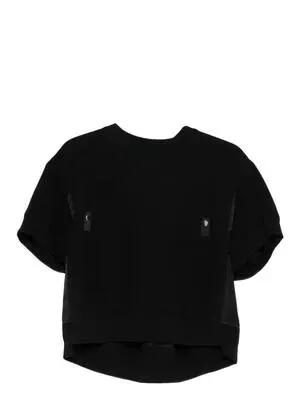 Sacai Cotton And Nylon Top - Black