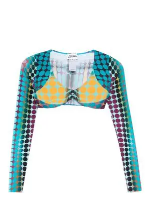 Jean Paul Gaultier U Neck Cropped Long-sleeve Top - Multicolor