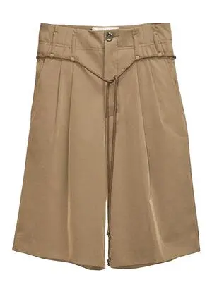 SONG FOR THE MUTE Double Pleated Shorts - Brown