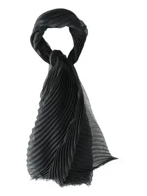 Issey Miyake Feather Ramie Pleats Stole - Black