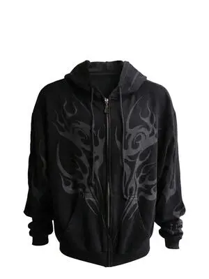 HELLSTAR Tribal Flame Zip Up - Black