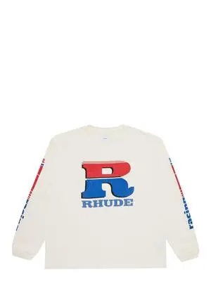 Rhude Printed Long-sleeve Tee - White