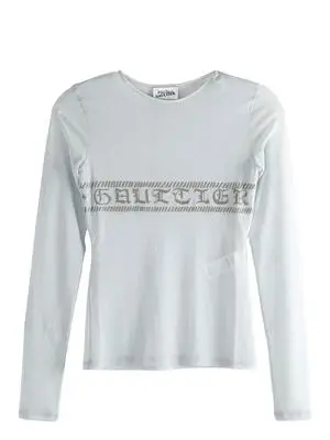 Jean Paul Gaultier Mesh Long-sleeve Top - Blue