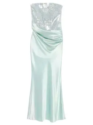 Retrofete Alexandra Draped Maxi Dress Blue