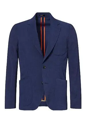 Paul Smith Textured Notch-lapels Stretch-wool Blazer - Blue