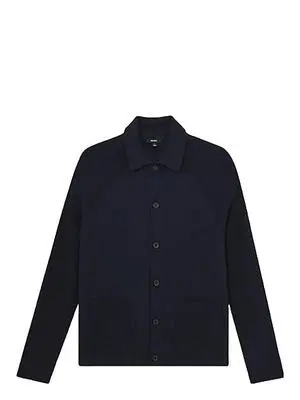 REISS Side-pocket Knitted Cardigan - Navy Blue