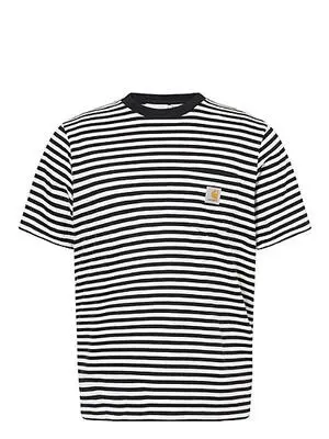 Carhartt Work In Progress Ezra Patch-pocket Cotton T-shirt Xxl - Ezra Stripe Black / Wax