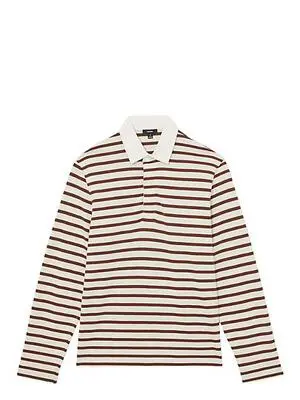 REISS Connors Rugby-stripe Cotton Polo - White Camel
