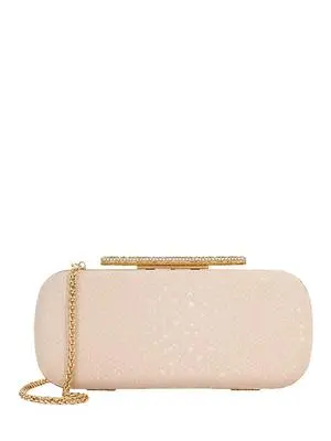 DUNE Oval Leather Clutch - Blush Rept Print Leather