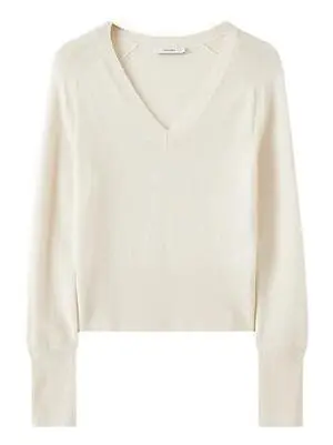 JOSEPH Lucille V-neck Cashmere-blend Jumper - Ivory