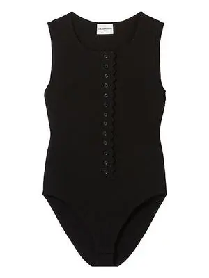 Claudie Pierlot Sleeveless Button-down Knitted Bodysuit - Black