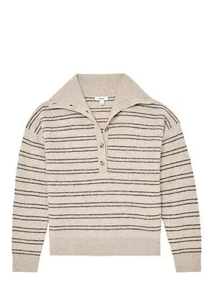 REISS Striped Wool And Cashmere-blend Jumper - Neutral Brown