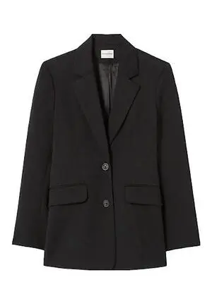 Claudie Pierlot Tailored Single-breasted Wool-blend Blazer - Black