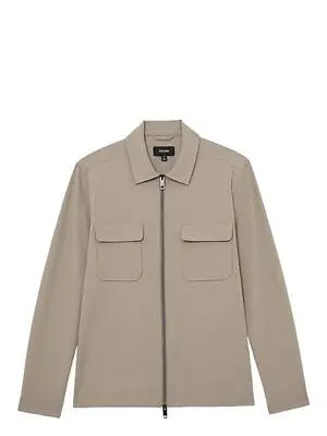 REISS Ascend Long-sleeved Stretch-woven Shirt - Taupe Brown