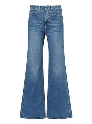 ME+EM Wide Kick-flare Denim Jeans - Mid Blue Wash