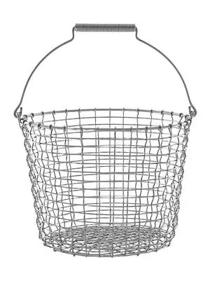 KORBO Classic Woven Metal Storage Bucket - Silver