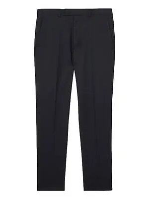 REISS Tailored-fit Woven Suit Trousers - Navy