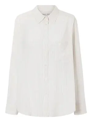 BLAZÉ MILANO Kris Anabas Pinstriped Silk Shirt - White