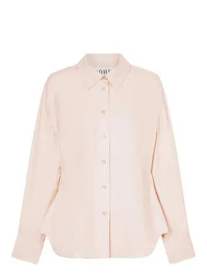 RÓHE Shaped Silk-Twill Shirt Blush