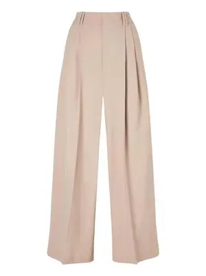 KALLMEYER Fatima Pleated Wool-blend Wide-leg Pants - Neutrals