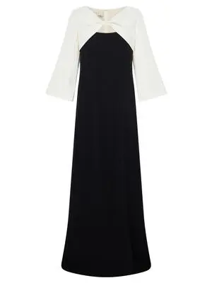 Valentino Garavani Bow-detailed Cutout Silk-cady Gown - Black