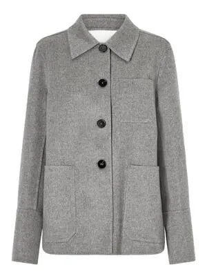 JIL SANDER Cashmere-felt Shirt Jacket - Gray