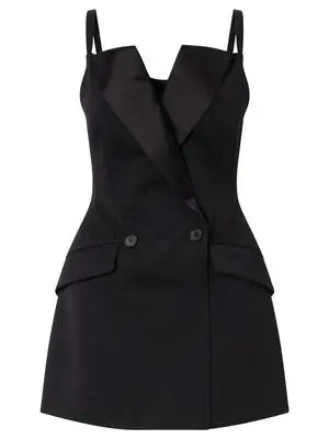 Givenchy Grain De Poudre Wool Mini Dress - Black