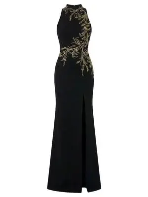 SAIID KOBEISY Halterneck Embellished Maxi Dress - Black
