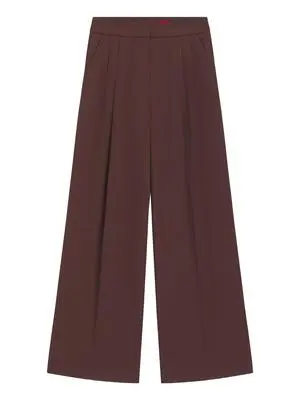 Hugo Relaxed-fit Pleated Trousers - Dark Brown