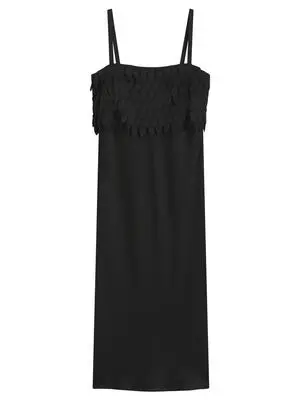 BOSS Strappy Dress With Laser-cut Detail - Black