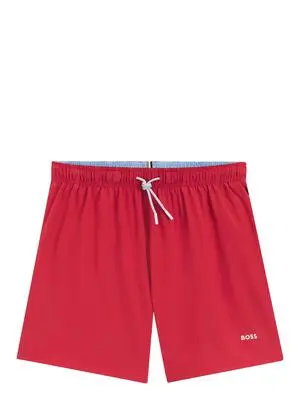 BOSS Swim Shorts With Logo - Dark Red