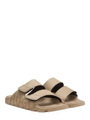 Hugo Faux-suede Slides With Logo - Light Beige